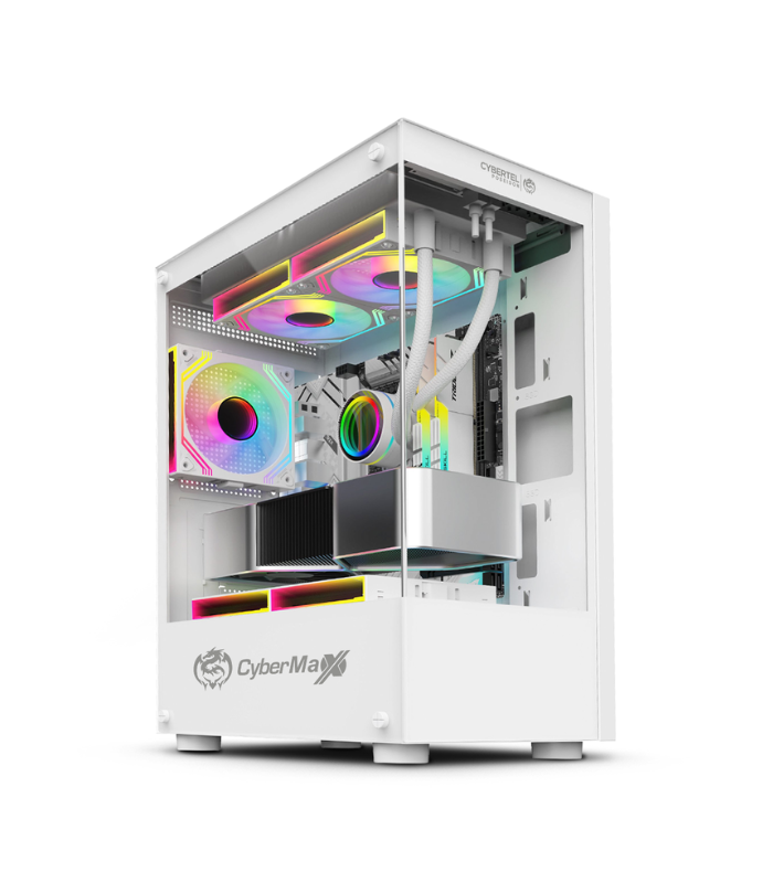 CASE GAMER CYBERTEL POSEIDON C5000W, ATX, WHITE, 3FAN S/F - CPP Store